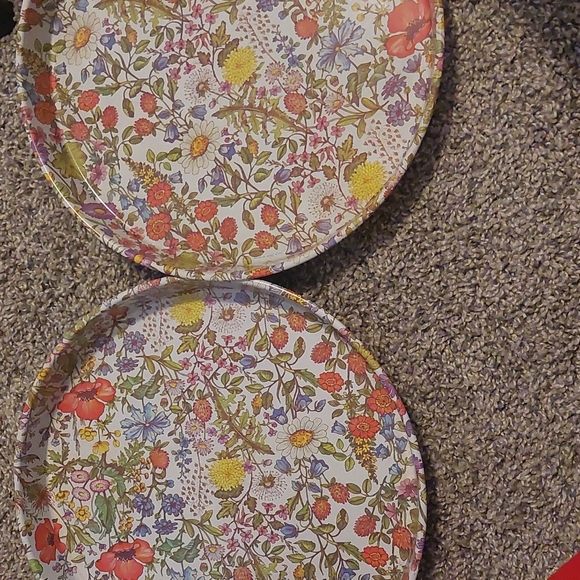 Other | Vintage Floral Matching Tin Serving Trays | Poshmark